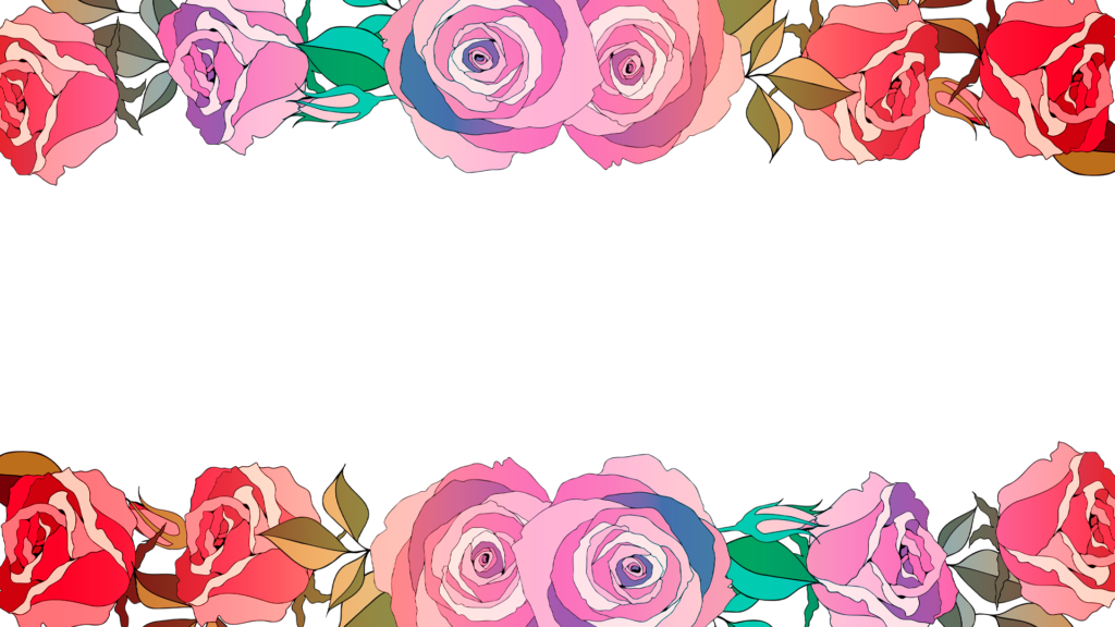 カラフルな薔薇の上下フレーム Png フリー素材サイトギャラリーハウス