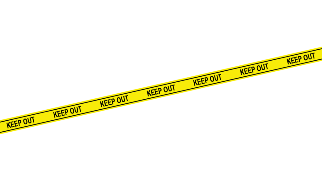 KEEP OUTテープが1本だけ張られた背景 | フリー素材サイトギャラリーハウス