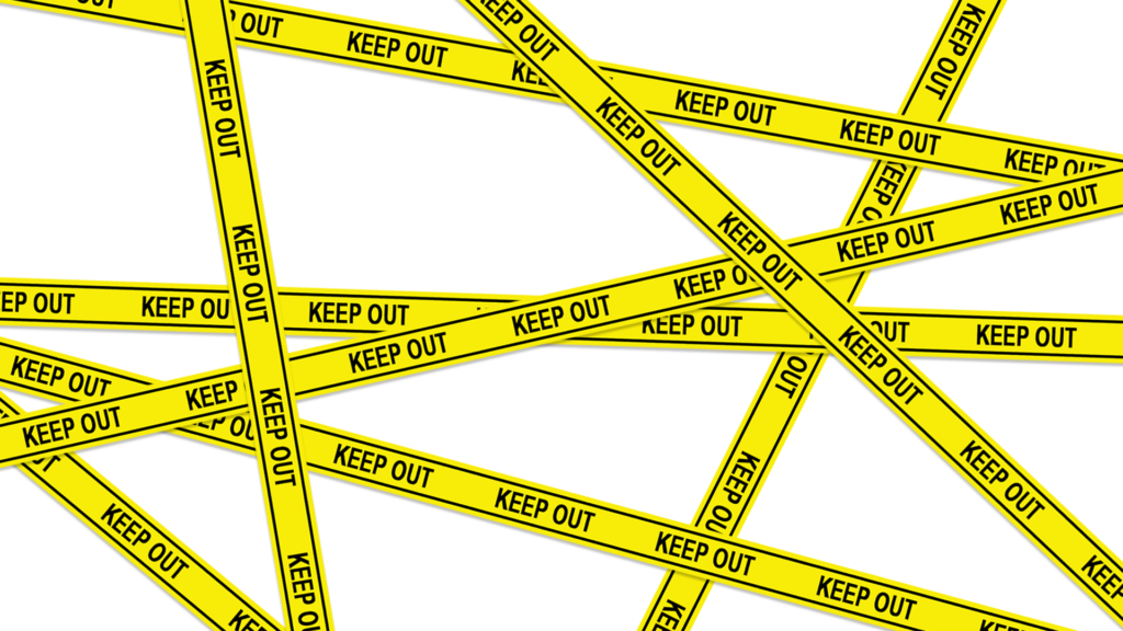 KEEP OUTテープが全体に張り巡らされた背景 | フリー素材サイトギャラリーハウス