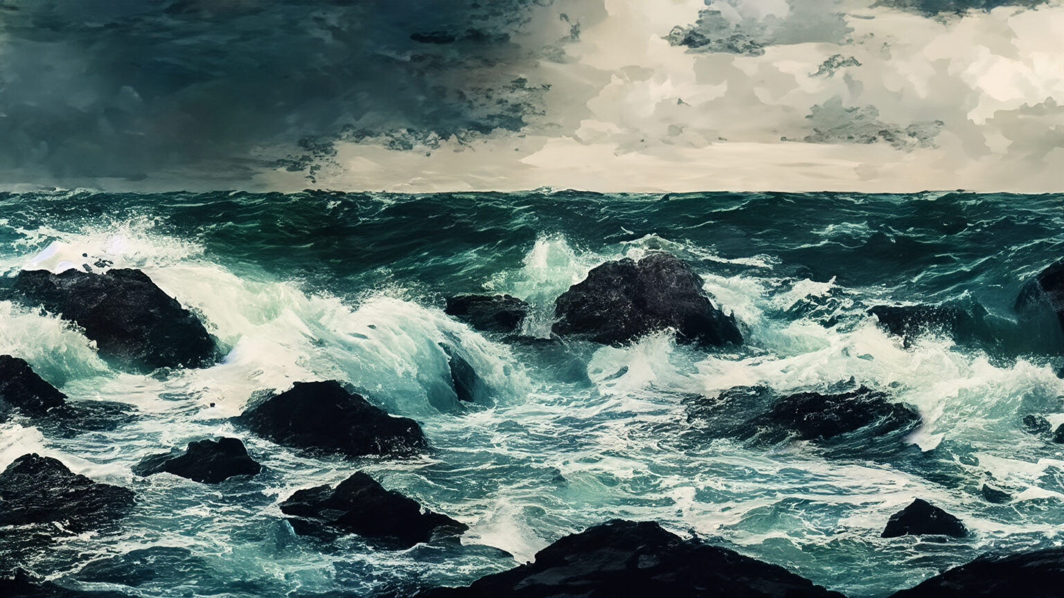 波が荒れる嵐の海の風景 | フリー素材サイトギャラリーハウス